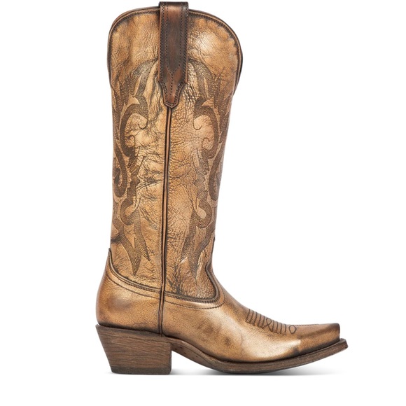 freebird | Shoes | New In Box Leather Bronze Cowboy Boots Women Size 5 ...